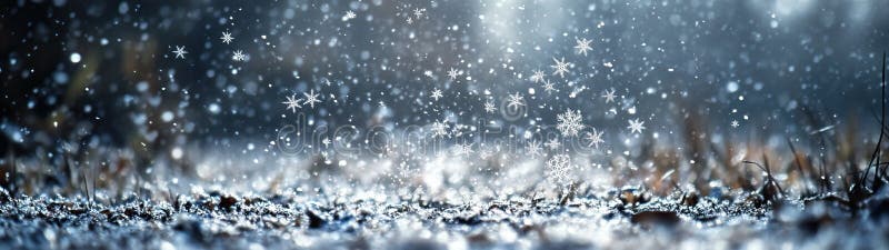 Snowfall Covering the Ground in Winter Scene Stock Illustration ...