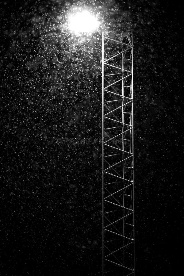 Snow Falling by Light stock image. Image of snowing, steel - 80891079