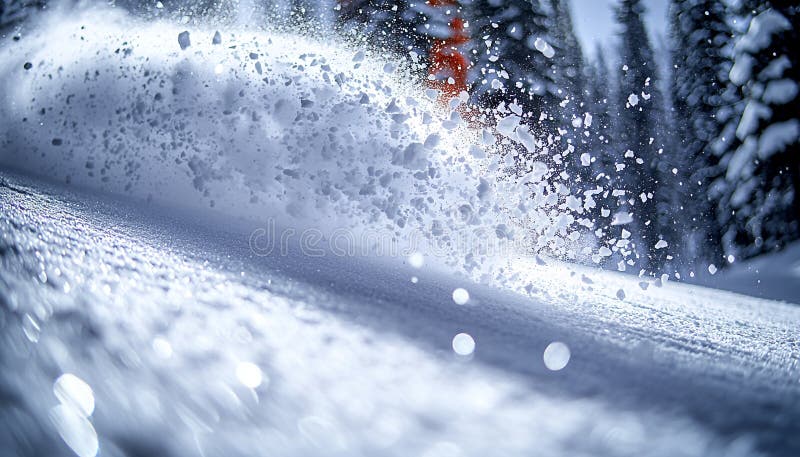 Snow Falling on Slippery Frozen Mountain Landscape, Cold Weather ...