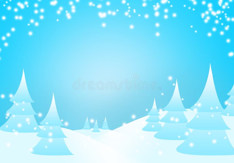Snow falling on the trees stock illustration. Illustration of frost ...
