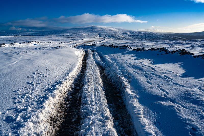Snow on a Farm Track stock image. Image of rocks, tourism - 204054847