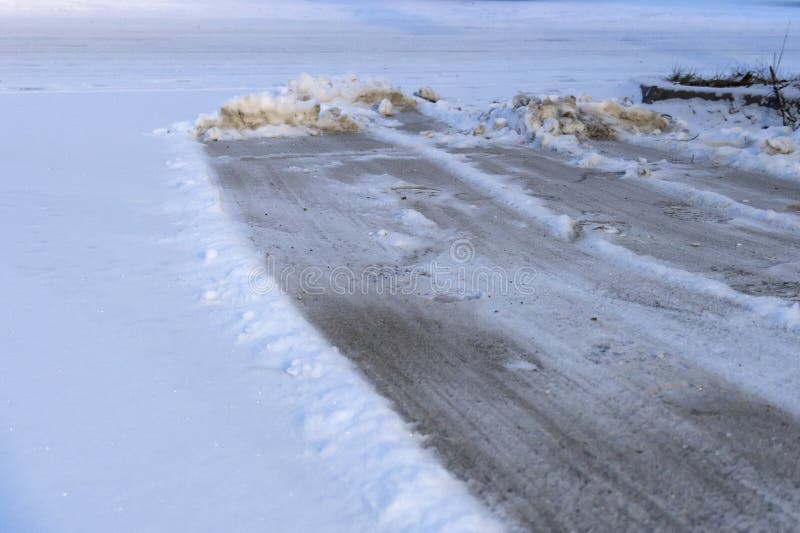 Snow Fell on the Road, Cleaning White Snow. the Territory Cleared by a ...