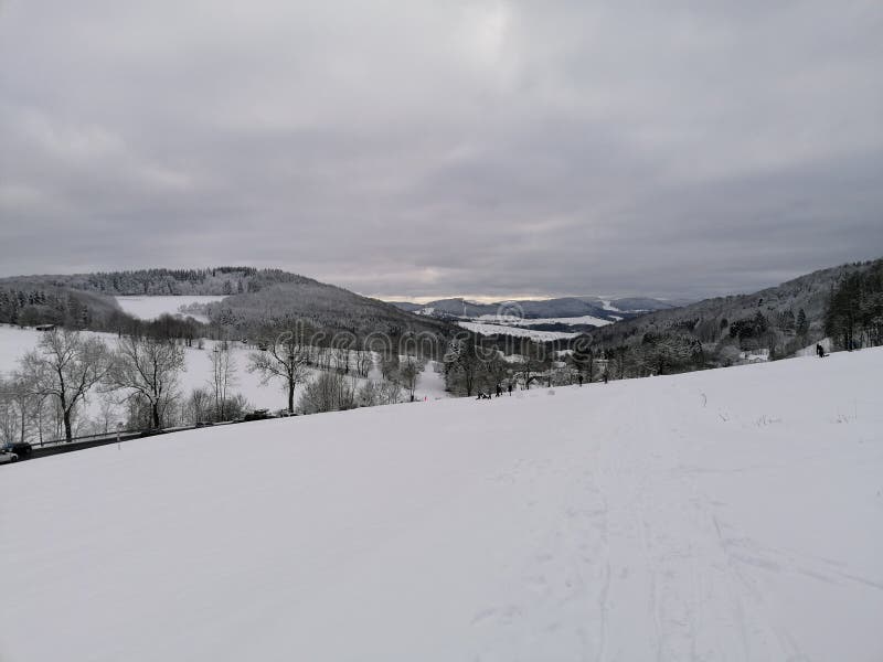 Snow Field with Mountain Views Stock Image - Image of summit, arctic ...