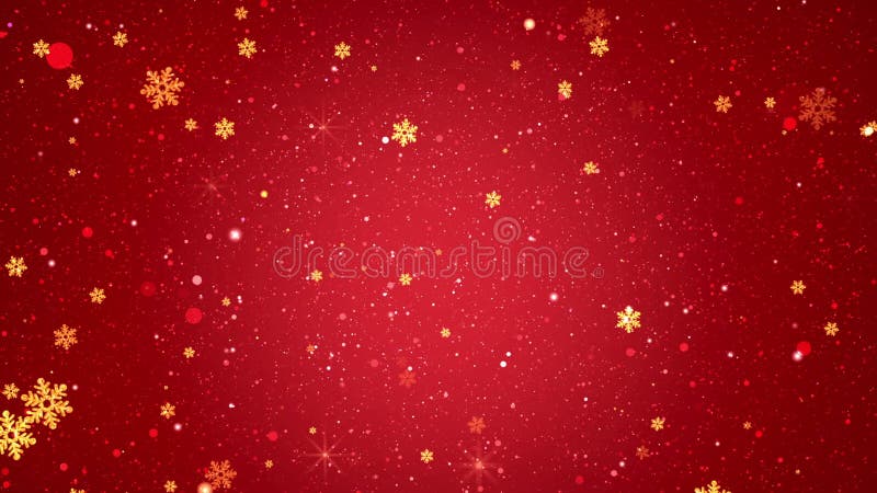 Snow Flake are Falling on the Background Blurred the Red Gradient ...