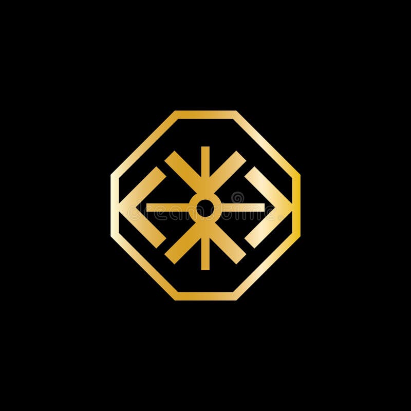 Snow Flake Golden Ornament Design. Geometric Logo Vector Stock Vector ...