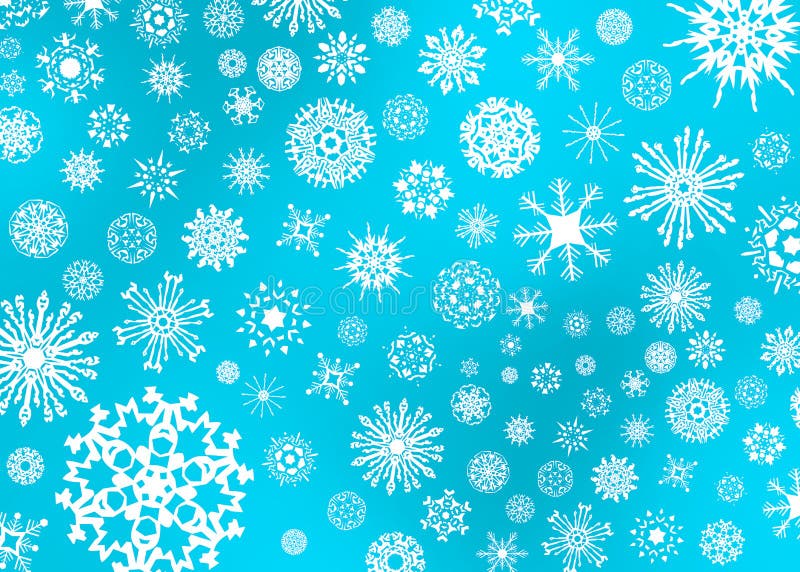 Snow Flake Illustration on Blue Stock Illustration - Illustration of ...