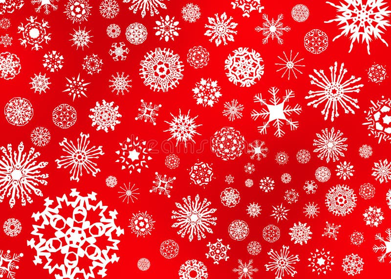 Snow Flake Illustration on Red Stock Illustration - Illustration of ...