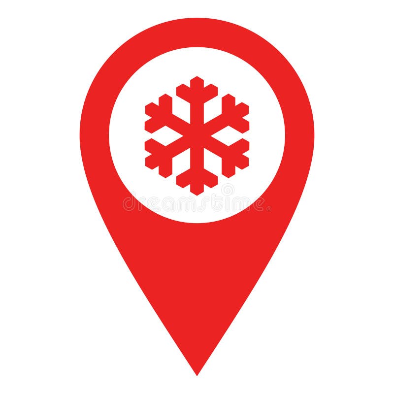 Snow Flake and Location Pin Stock Vector - Illustration of winter ...