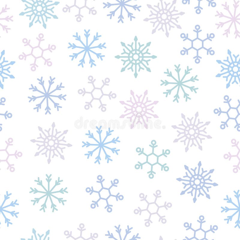 Snow-flake Seamless Pattern for Decorative Design. Magic White Snowfall ...