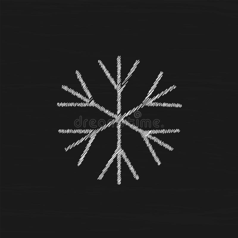 Snowflake White Sketch Vector Icon. Symbol for Use at Low or Cold ...