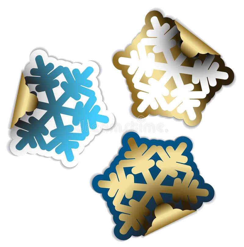 Snow flakes as labels stock vector. Illustration of badge - 11588895