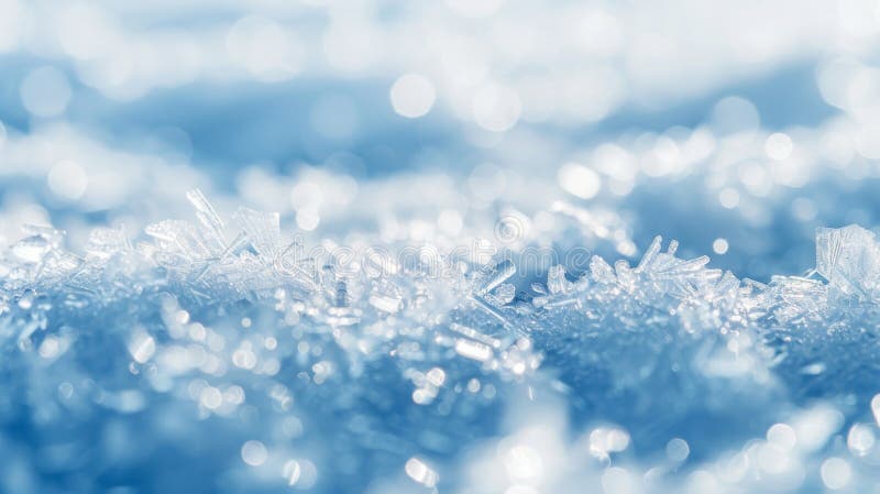 Snow Flakes on Blue Background Close Up Stock Image - Image of freeze ...