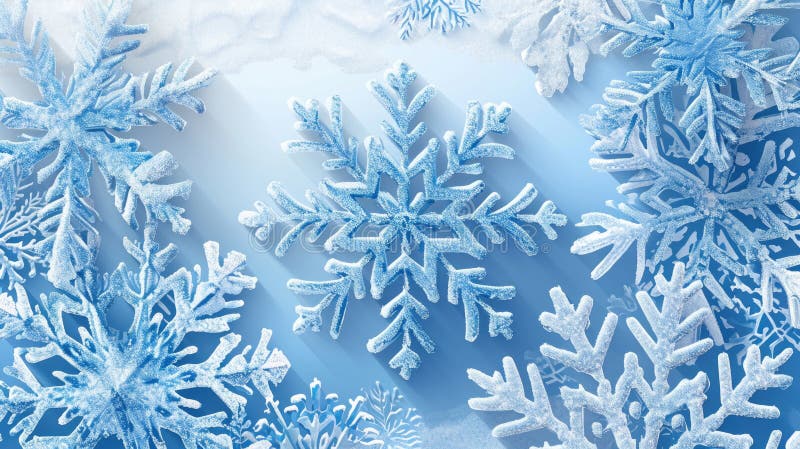 Snow Flakes on Blue Background. Perfect for Winter-themed Designs Stock ...