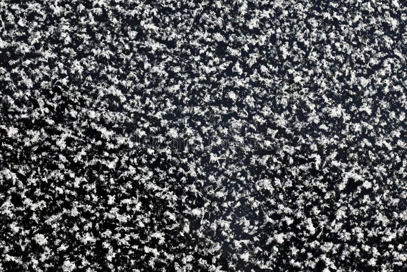 Snow Flakes on a Dark Glass Frosty Texture Pattern Stock Image - Image ...