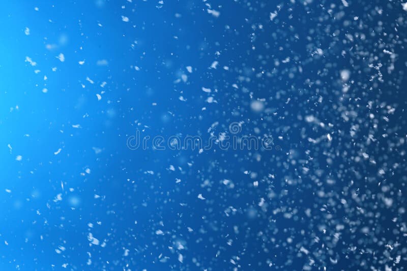 Snow Flakes Falling on Blue Background Stock Photo - Image of flakes ...