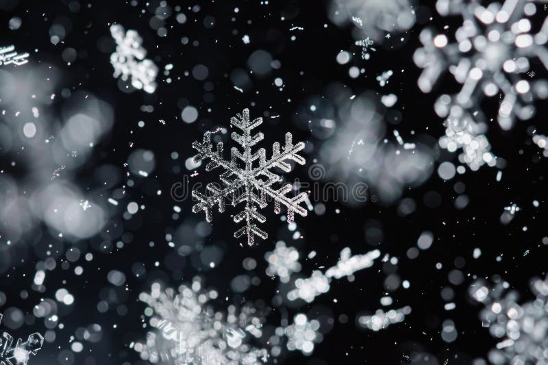 Snow Flakes Falling from the Sky, Suitable for Winter Themes Stock ...