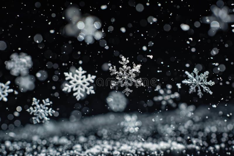 Snow Flakes Floating in the Air, Perfect for Winter-themed Designs ...