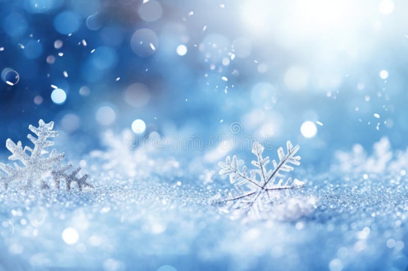 Blue Background Snow Flakes Perfect Winter Themed Designs Stock Photos ...
