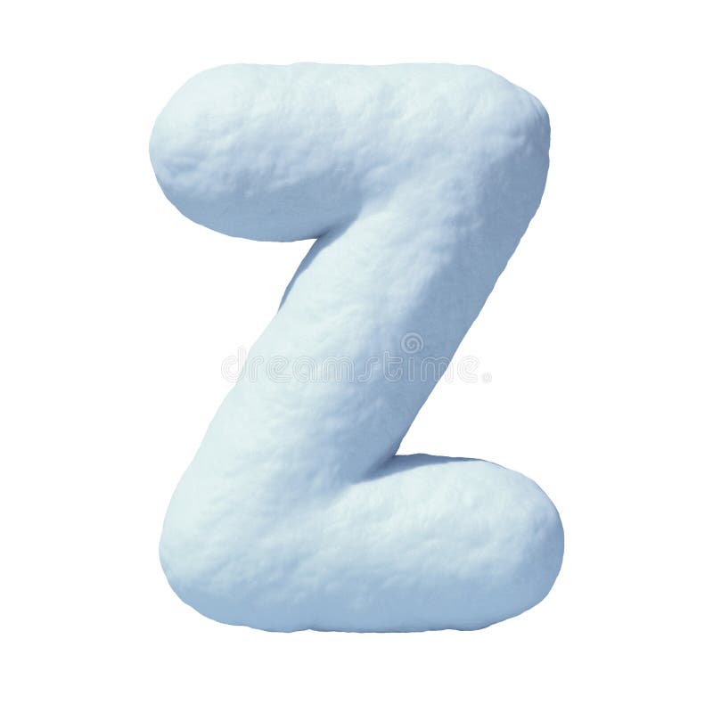 Snow Font 3d Rendering Letter Z Stock Illustration - Illustration of ...