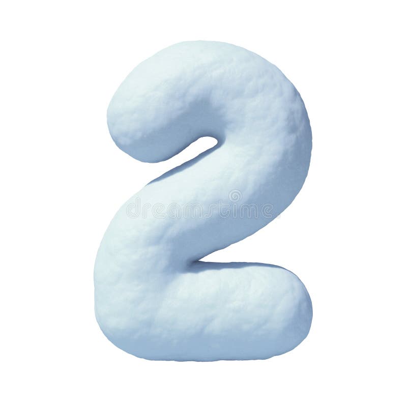 Snow Font 3d Rendering Number 2 Stock Illustration - Illustration of ...