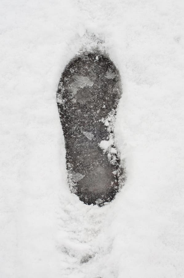 Snow footprint stock photo. Image of footprint, freezing - 8030782
