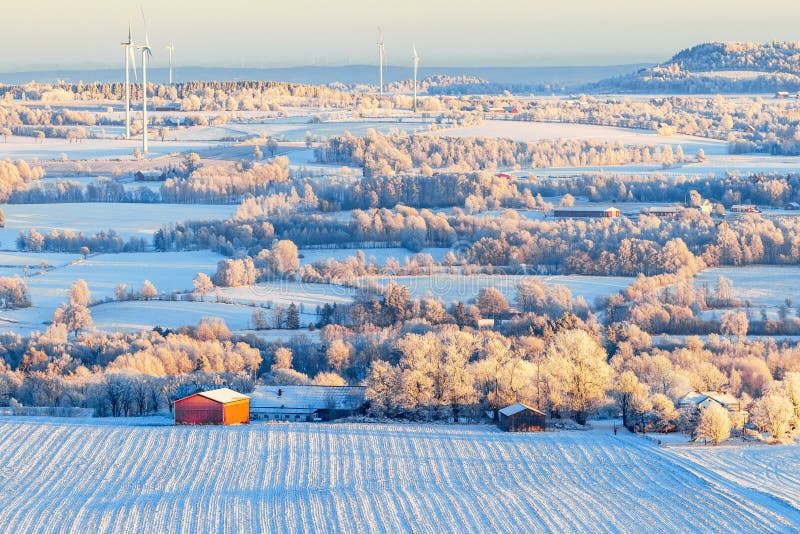 Snow and Frost in a Cold Winter in the Country Stock Photo - Image of ...