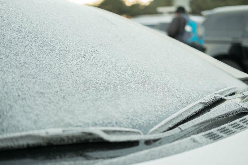 Snow and Frost on the Windshield Stock Photo - Image of window, vehicle ...