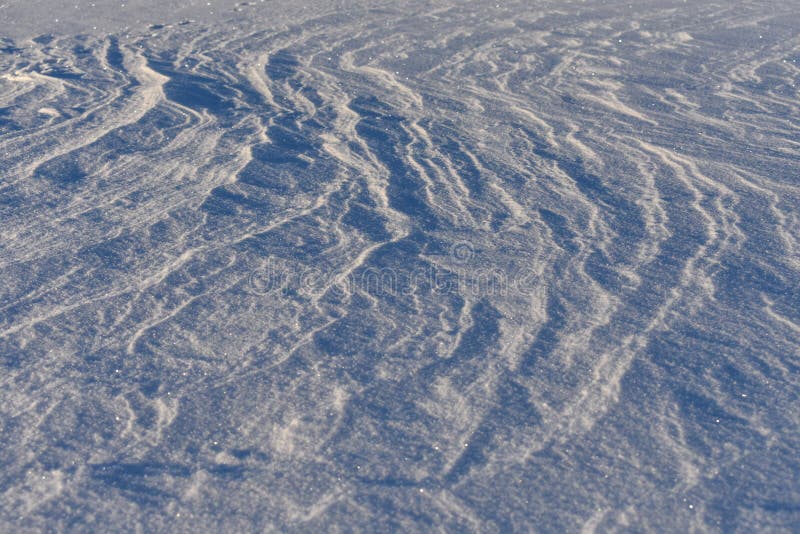 Snow on a Frozen Lake Blown by Wind Creating a Pattern Stock Image ...