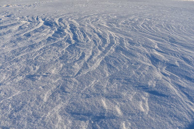 Snow on a Frozen Lake Blown by Wind Creating a Pattern Stock Photo ...