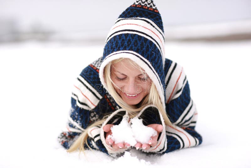 Snow fun stock image. Image of woman, nature, january - 10781419