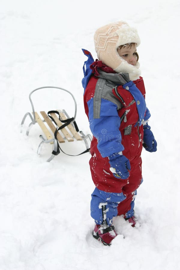 Snow fun stock photo. Image of childhood, girls, sled - 1840760