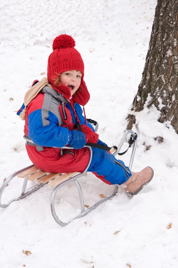 Snow fun stock image. Image of sleigh, snow, december - 3661713