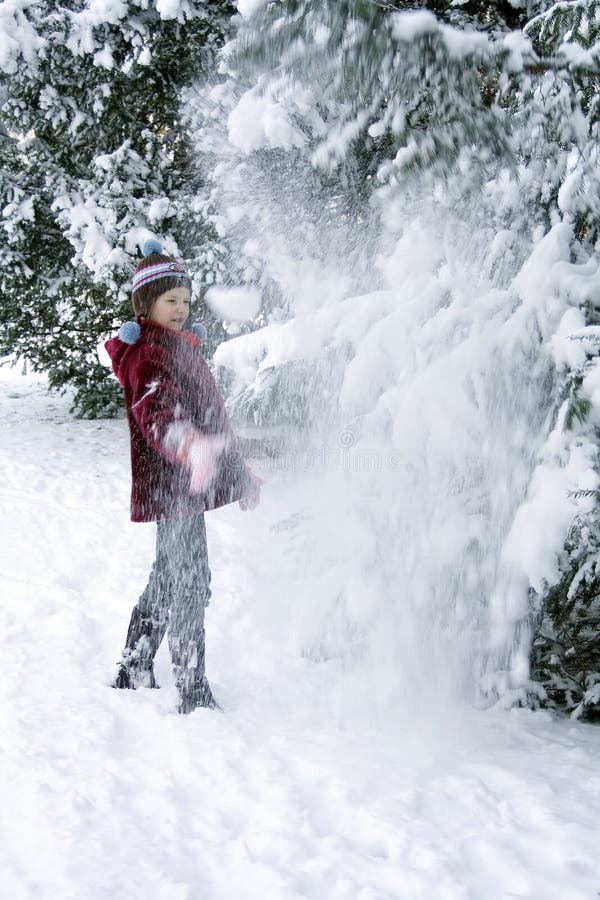 Snow fun stock image. Image of blizzard, frost, girl, tree - 7653983