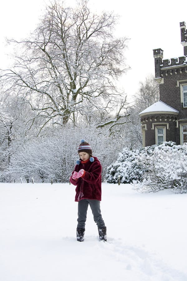 Snow fun stock photo. Image of girl, park, play, cold - 7775890