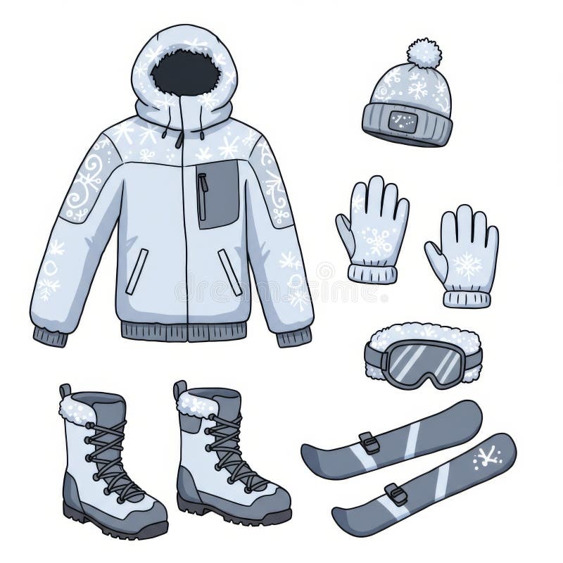 Snow Gear Outfit with Light Blue Jacket Boots Hat and Ski Pixel Art ...