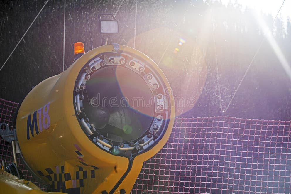 Snow Generator on the Slope at the Resort. Stock Photo - Image of ...