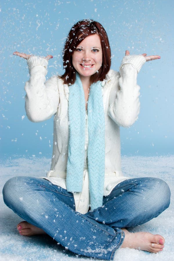 Snow Girl stock image. Image of people, smiling, teens - 7039291