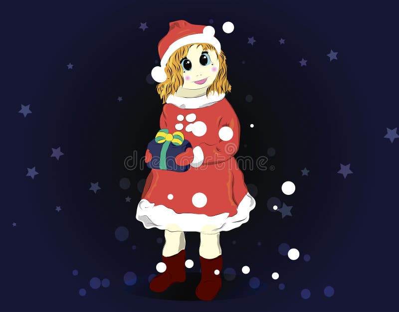 Snow girl stock vector. Illustration of celebration, gift - 83001402