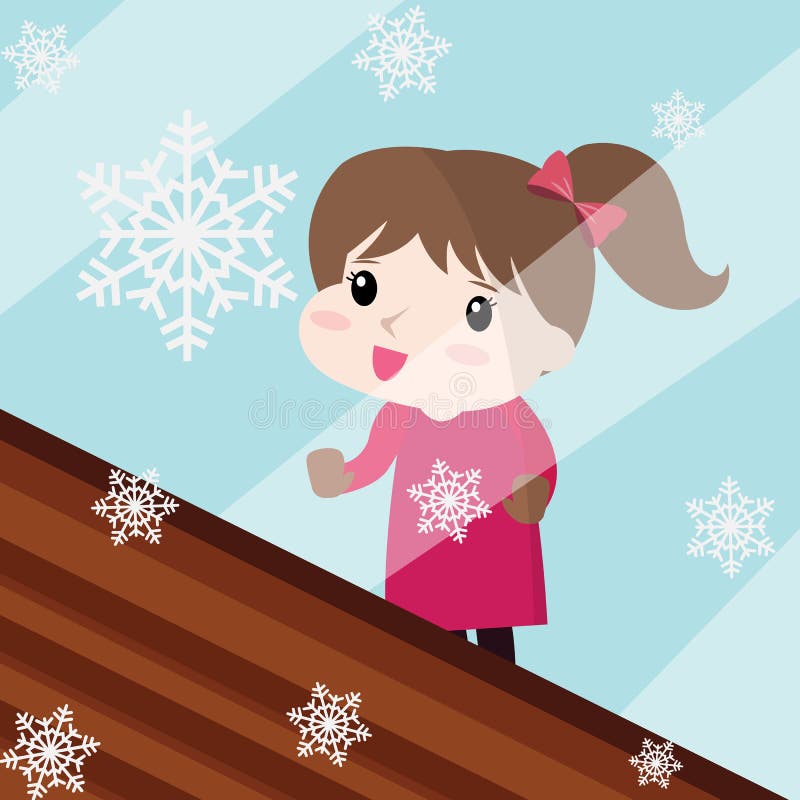 Snow and Girl Icon Great for Any Use. Vector EPS10 Stock Vector ...