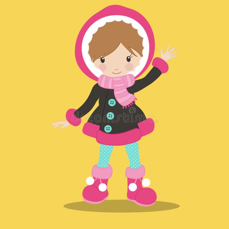 Snow girls brown 10 stock vector. Illustration of cartoon - 198991027