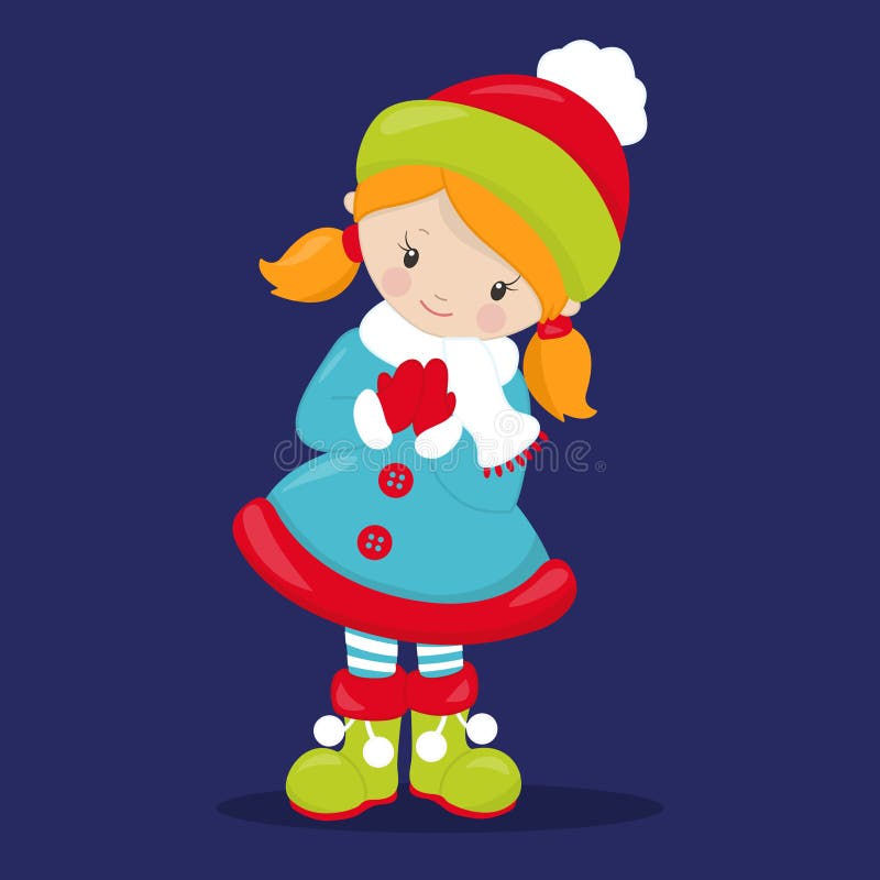 Snow girls 03 stock vector. Illustration of vector, cartoon - 198990986