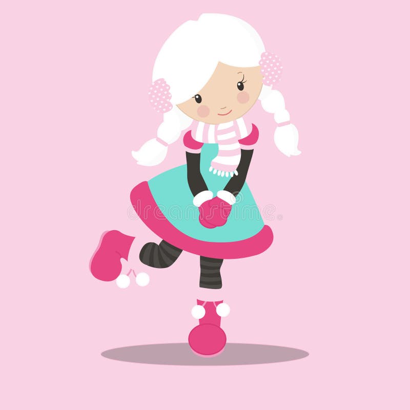 Snow girls white 11 stock vector. Illustration of white - 198991033