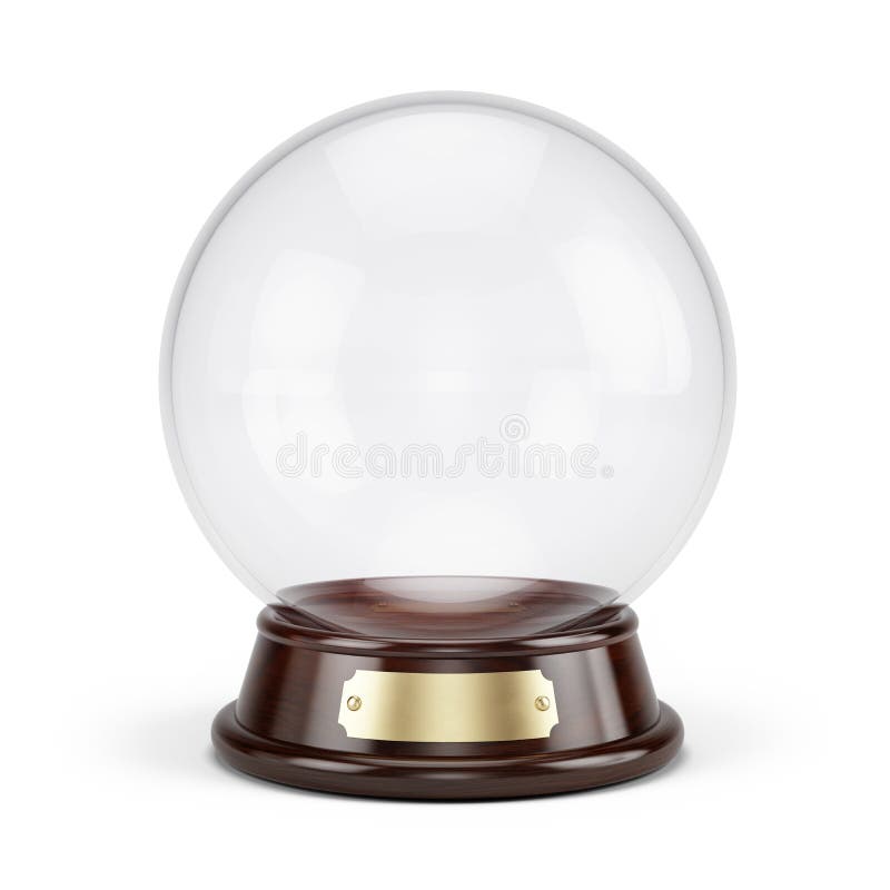 Snow Globe Ball or Magic Ball Isolated on White Stock Illustration ...