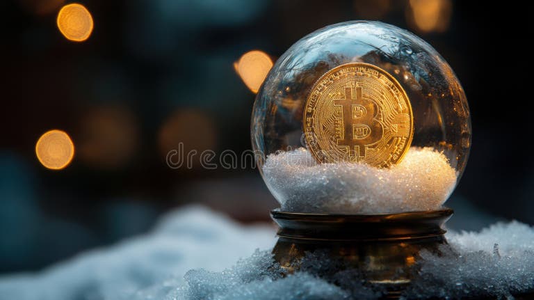A Snow Globe with a Bit Coin in it Stock Illustration - Illustration of ...