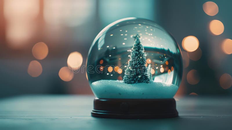A Snow Globe with a Christmas Scene Inside Stock Illustration ...