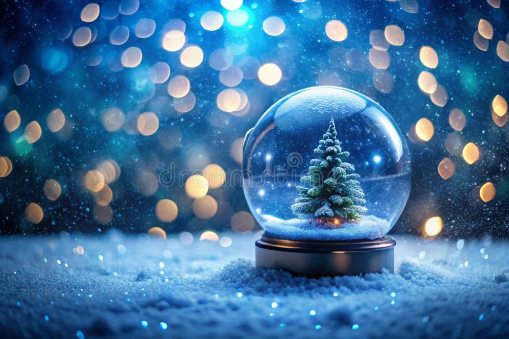 A small crystal snow globe stock illustration. Illustration of light ...