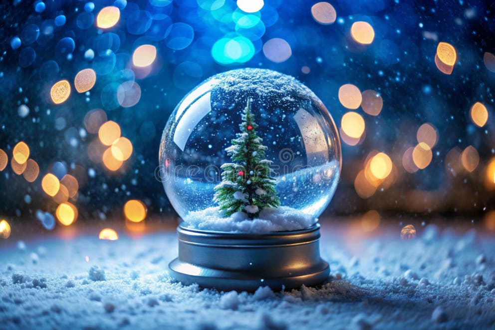 A small crystal snow globe stock illustration. Illustration of xmas ...