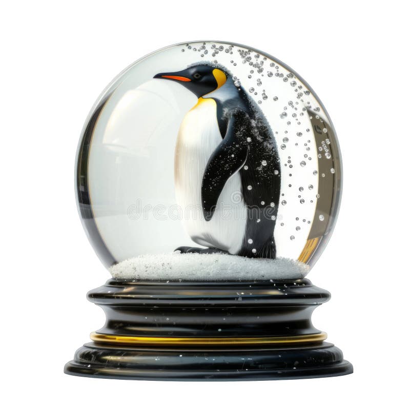 A Snow Globe Featuring a Single Emperor Penguin Stock Photo ...