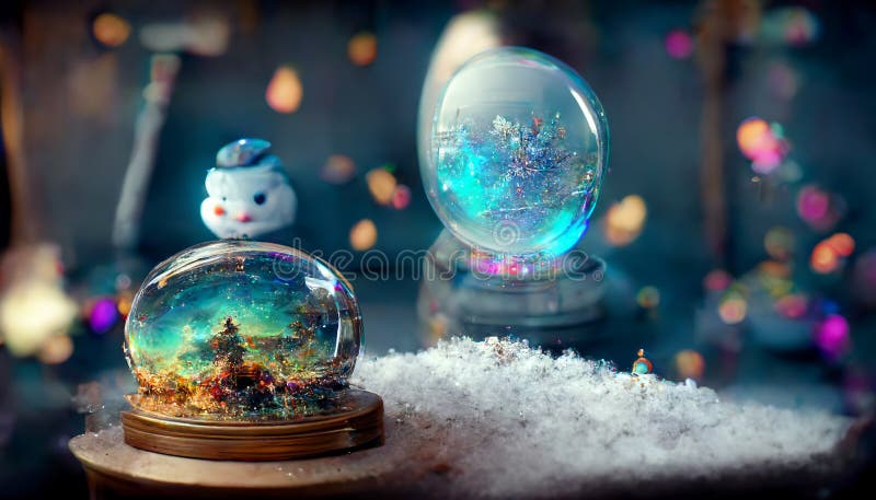 Snow Globe Glass Decoration Crystal Ball. Generative AI Stock ...