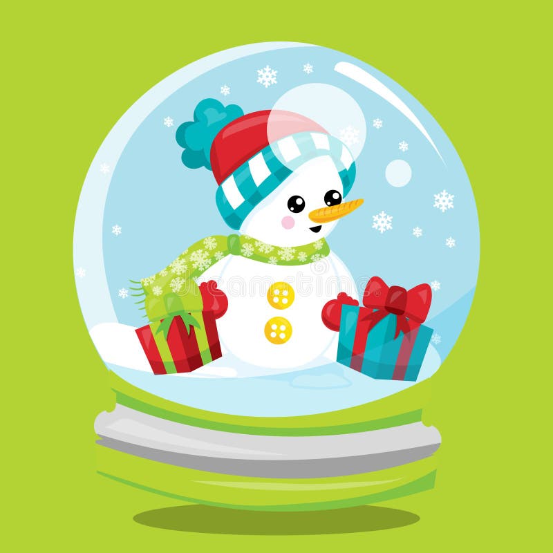 Snow Globe Green Snowman 06 Stock Vector - Illustration of globe ...